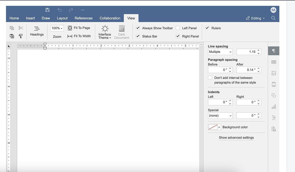 View > Right panel design is distorted when revisiting the same page ...