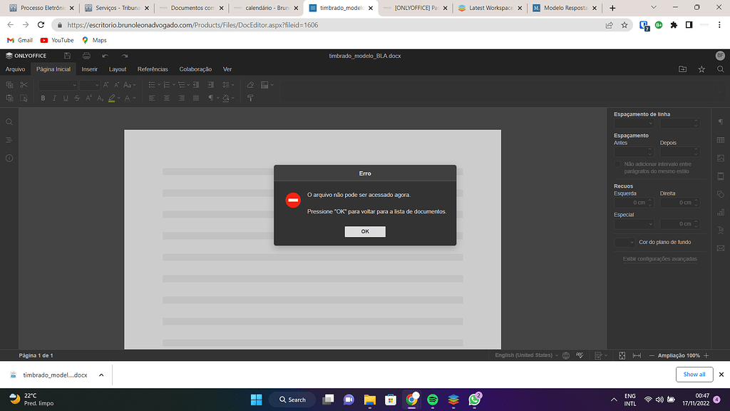 Error: The file cannot be accessed right now. Press "OK" to return to ...