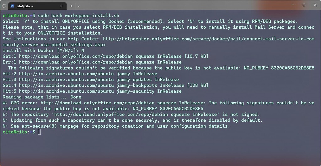Error in compiling from source code - Workspace - ONLYOFFICE