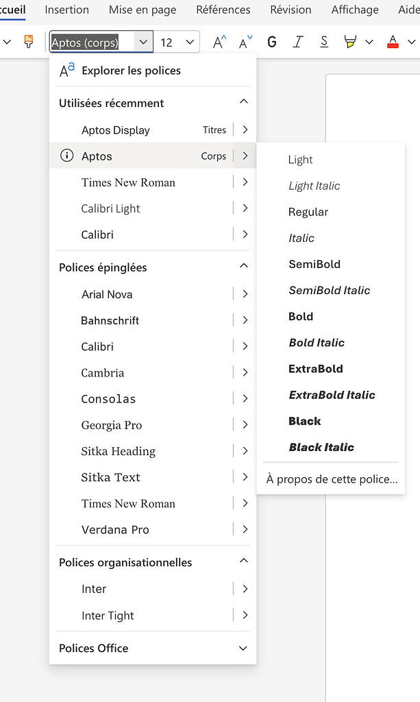 Display fonts by family in the font selector - Desktop editors ...