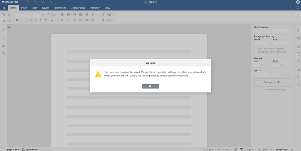 Download failed - Error code -4 - Docs - ONLYOFFICE Community