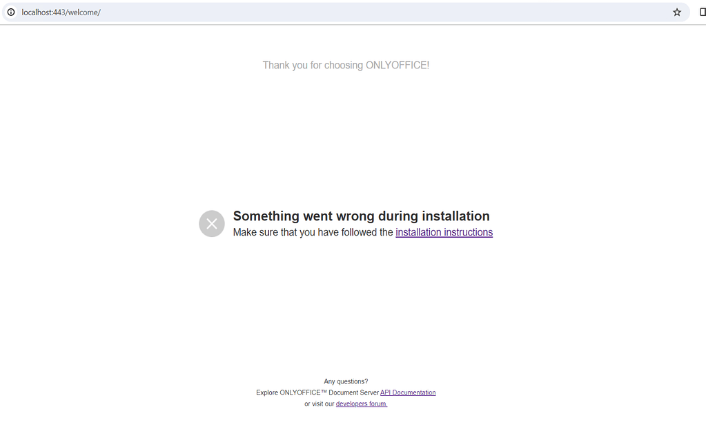 Error after configuring Document Server for Windows - Docs - ONLYOFFICE Community