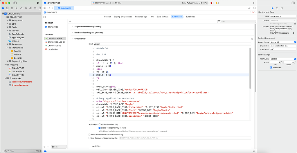 How to build open source desktop editor using xcode - Desktop editors - ONLYOFFICE Community