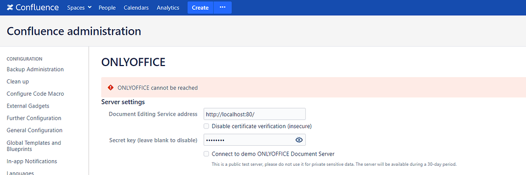 Document Editing Service address, ONLYOFFICE cannot be reached - Connectors - ONLYOFFICE Community