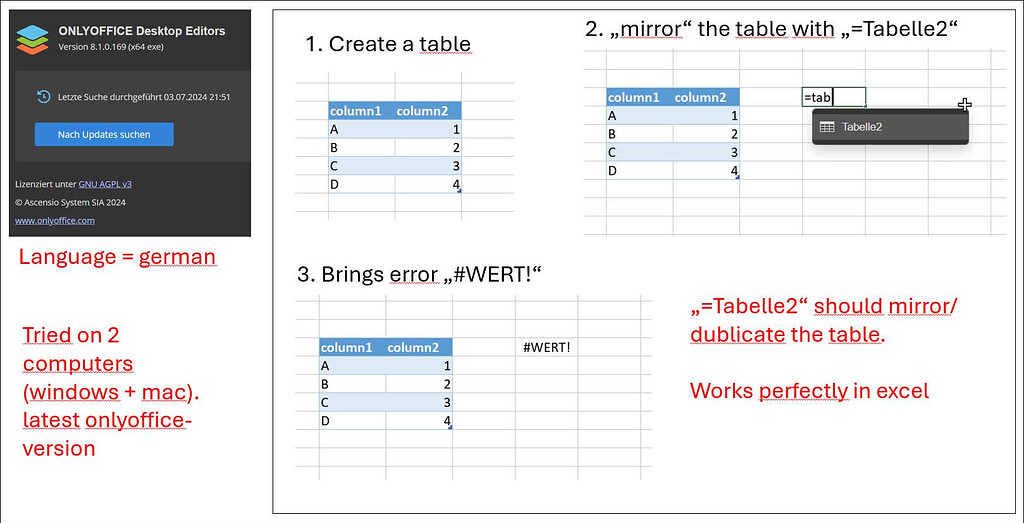 Bug report: =table doesn't work - Desktop editors - ONLYOFFICE Community